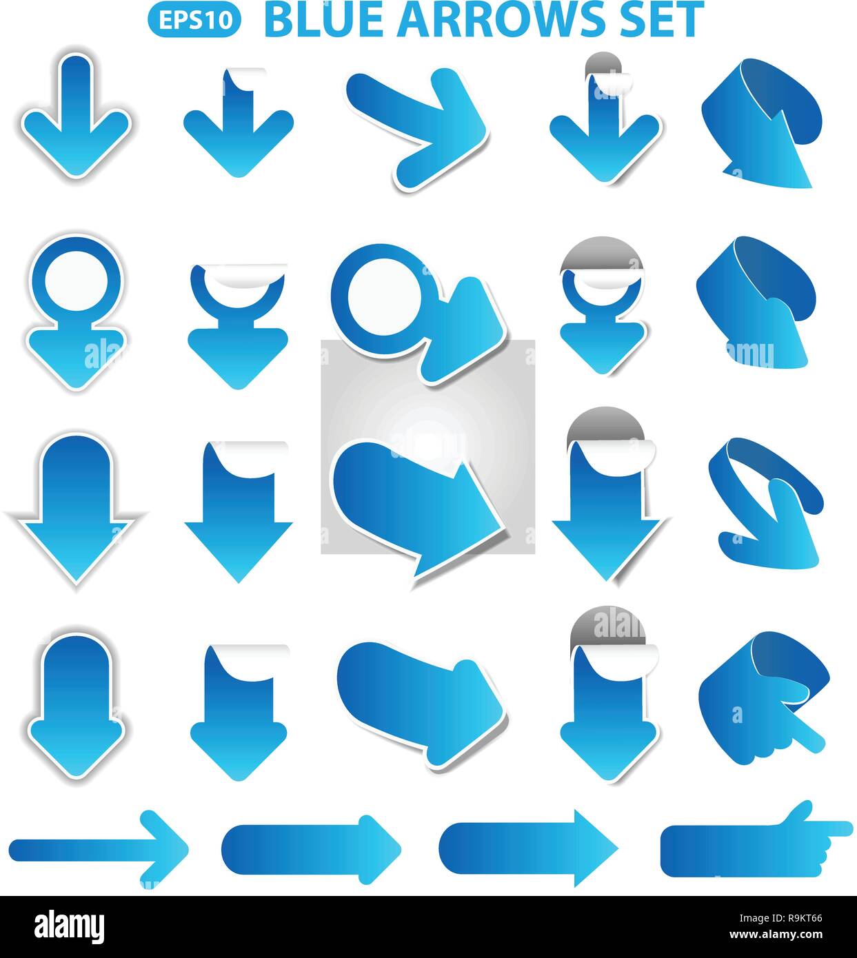 Set of Colorful Abstract Arrow Icons for Web and Design Template - Icon ...