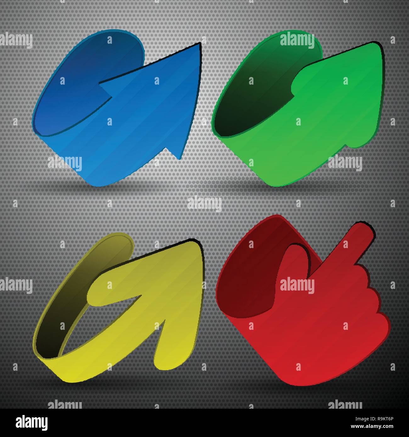 Set of Arrow Icons for Web and Design Template - Clip-Art in Editable ...