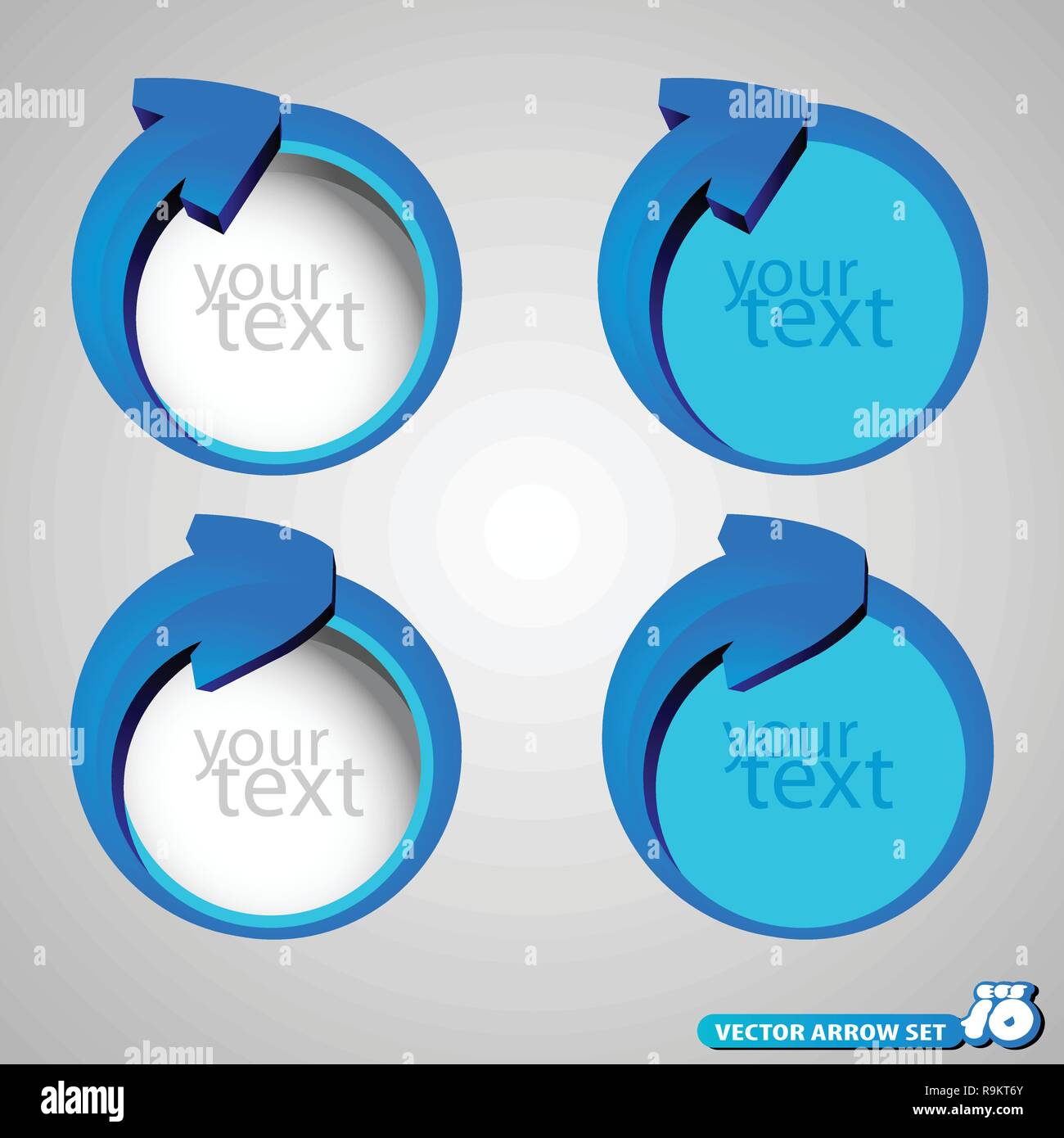 Collection of Colorful Abstract Arrow Label or Speech Bubble Icons for ...