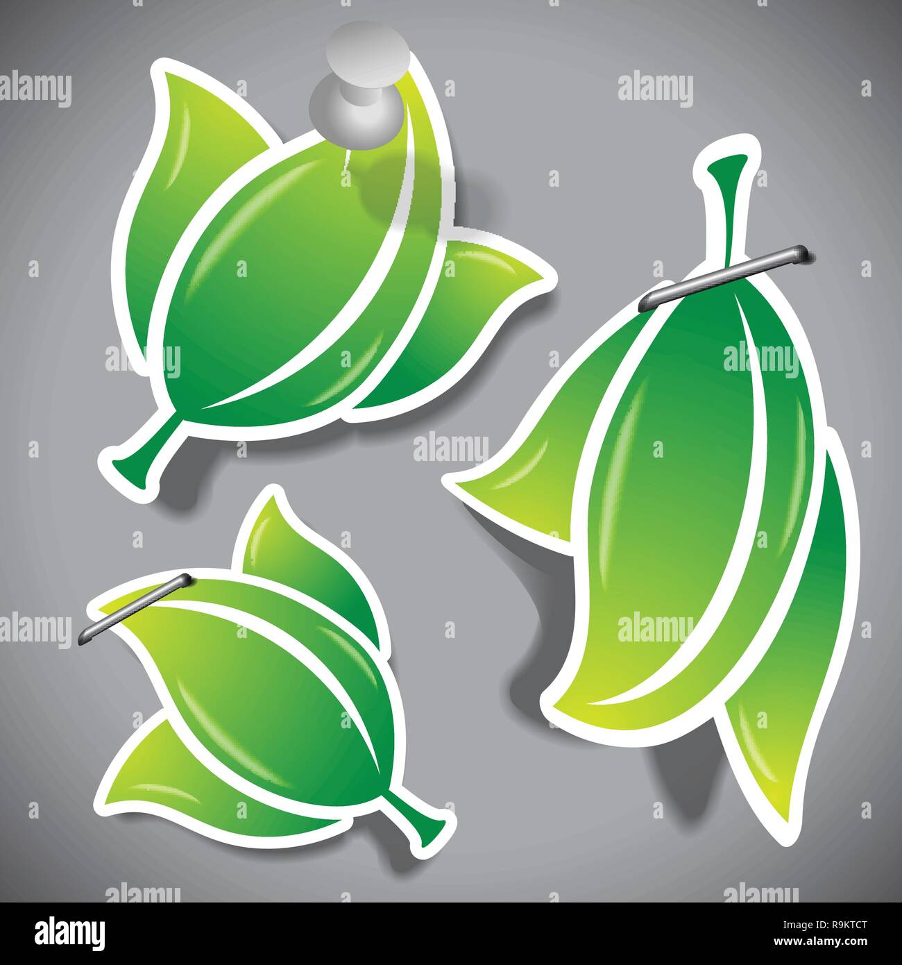 Abstract Green Natural Pinned and Stapled Paper Cutout Environmentally ...