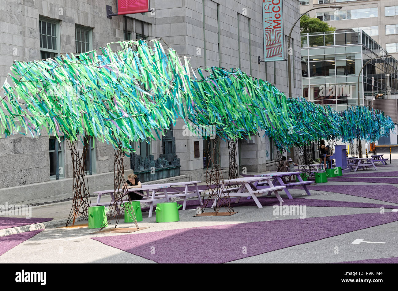 Quebec,Canada. The Urban Forest on Victoria street in downtown Montreal ...