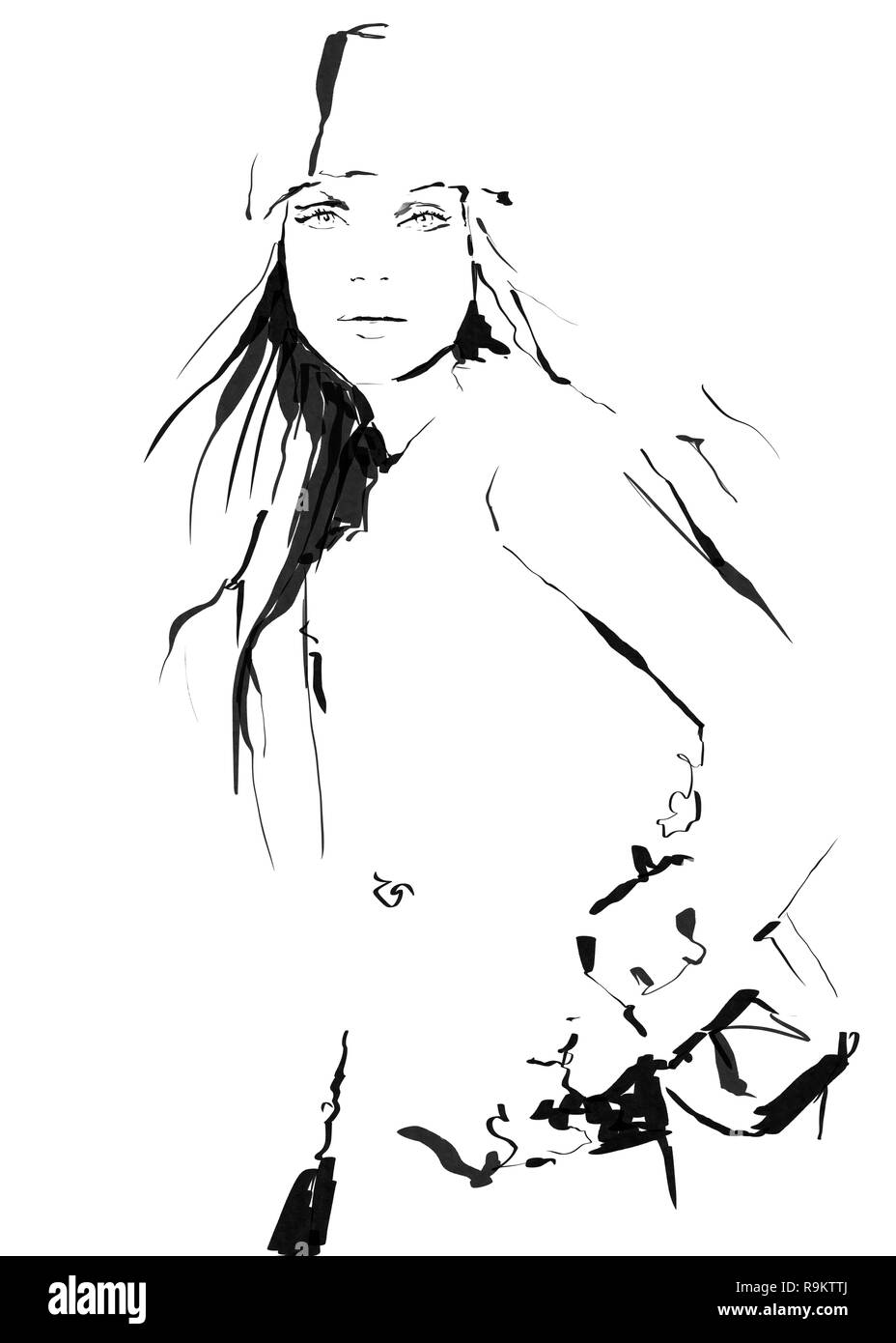 Black And White Fashion Illustration Art Painting Stock Photo Alamy black-and-white-fashion-illustration-art-painting-stock-photo-alamy