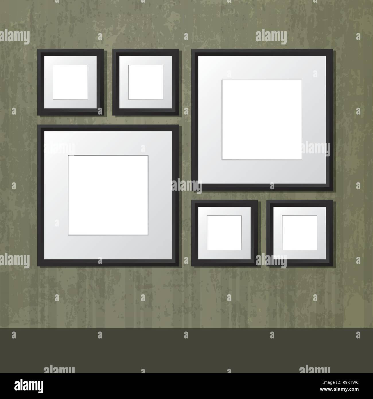Empty Frames on a Beige Wall - Illustration in Editable Vector Format ...