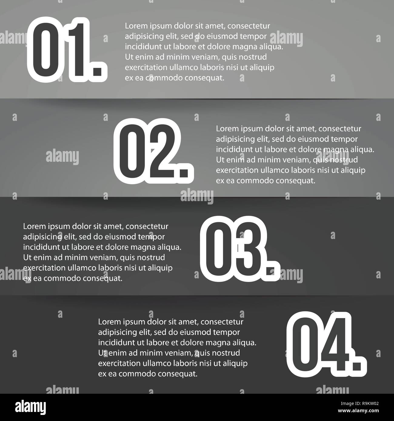 Grey Numbered Header or Banner Designs - Illustration in Freely ...