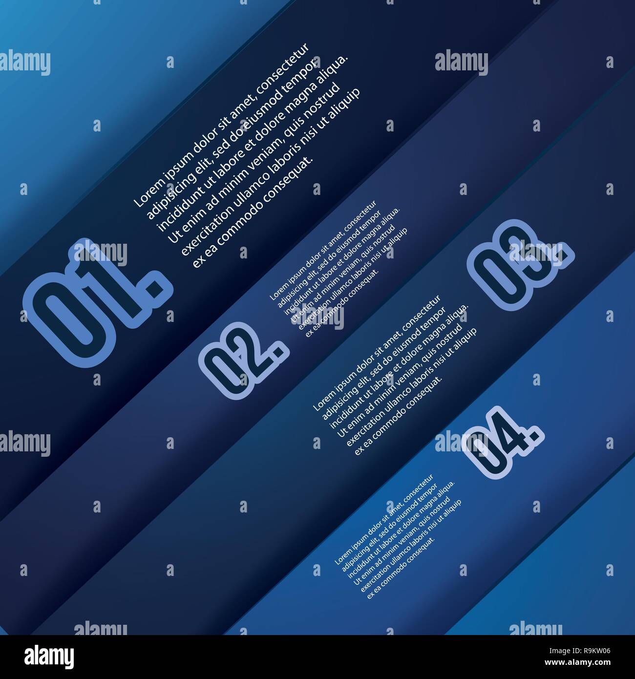 Blue Numbered Diagonal Header or Banner Designs - Illustration in ...