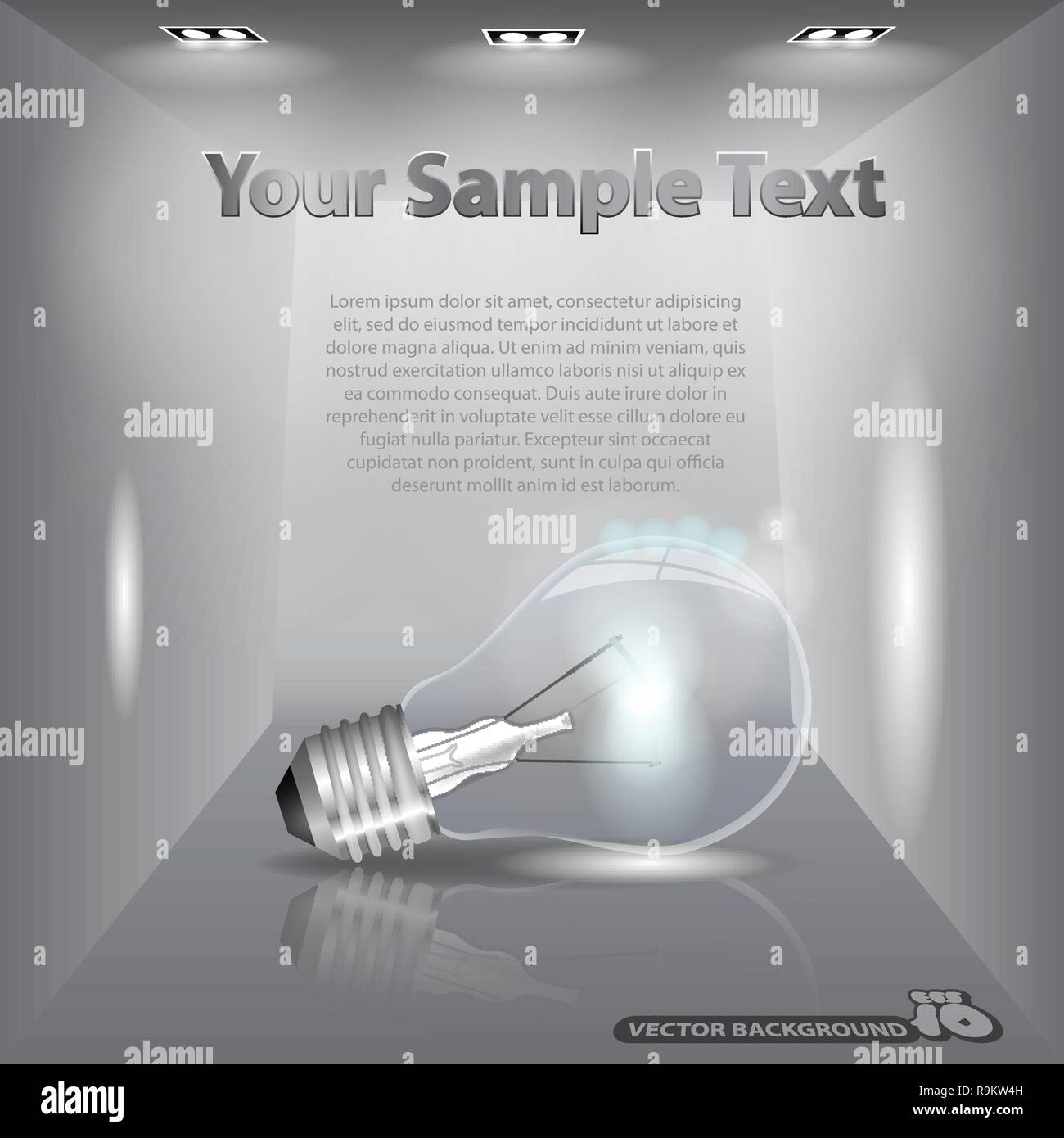 Light Bulb in an Empty Room - Abstract Multicolored Modern 3D Artistic ...