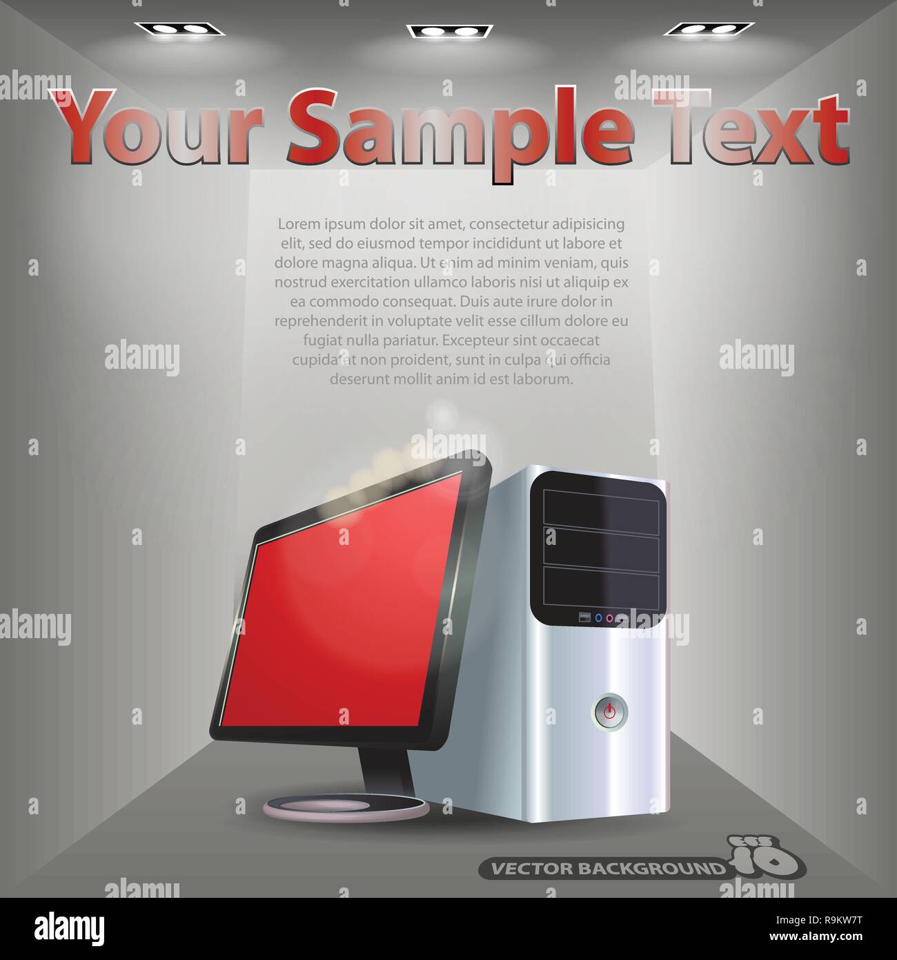 Desktop PC in an Empty Lit Room - Modern Artistic Communications ...