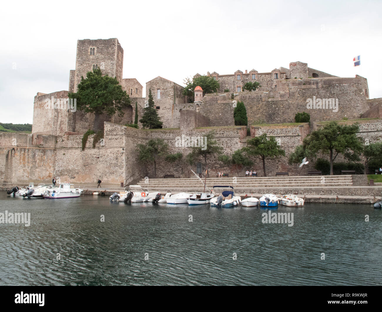 The old Royal Castle in Collioure in France Stock Photo - Alamy