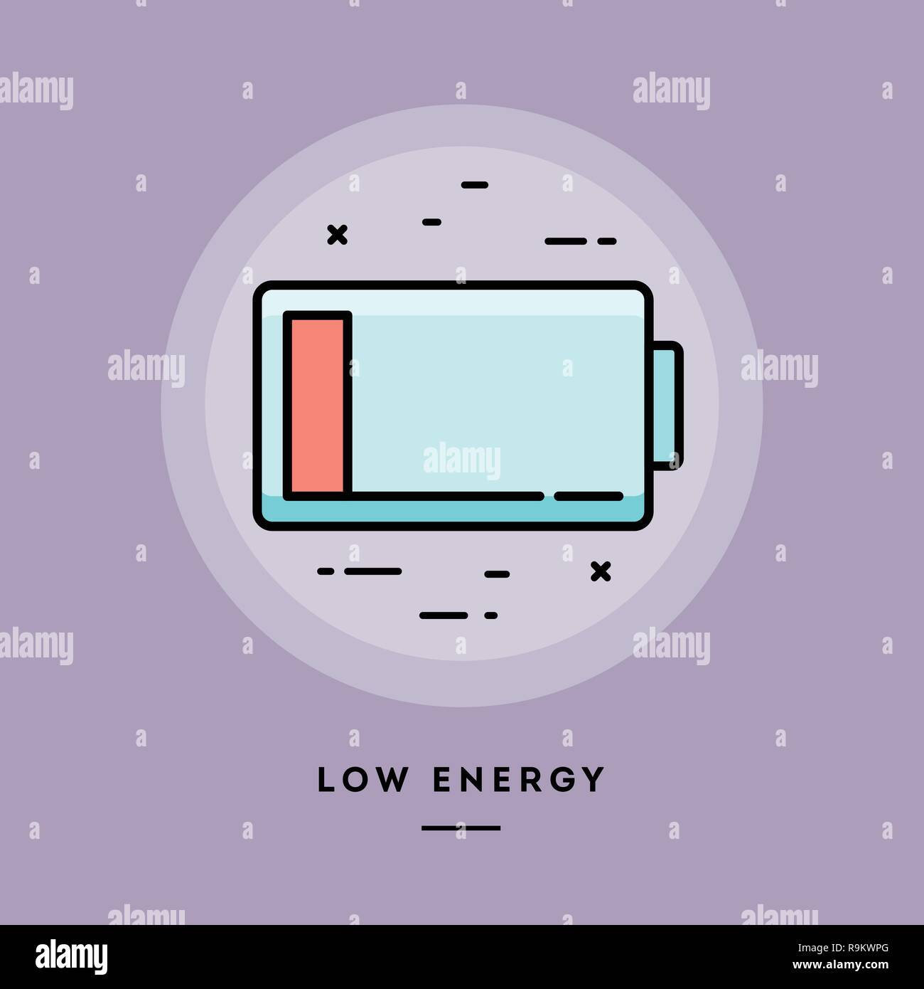 Low energy, flat design thin line banner. Vector illustration Stock ...