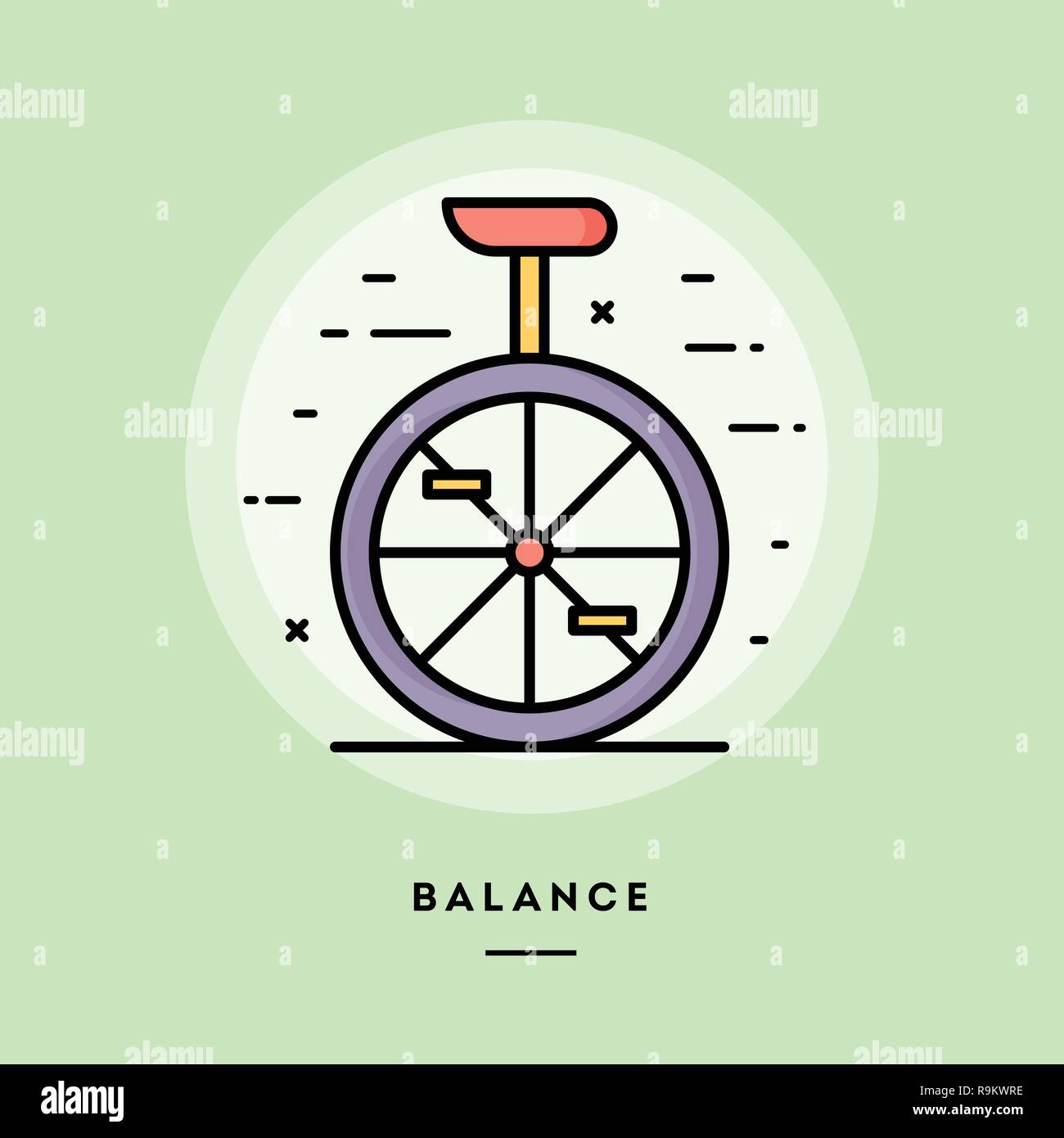 Balance, flat design thin line banner. Vector illustration Stock Vector ...