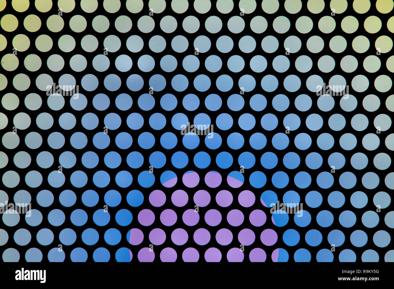 Black grid speaker texture with red and blue colors. Front view Stock ...