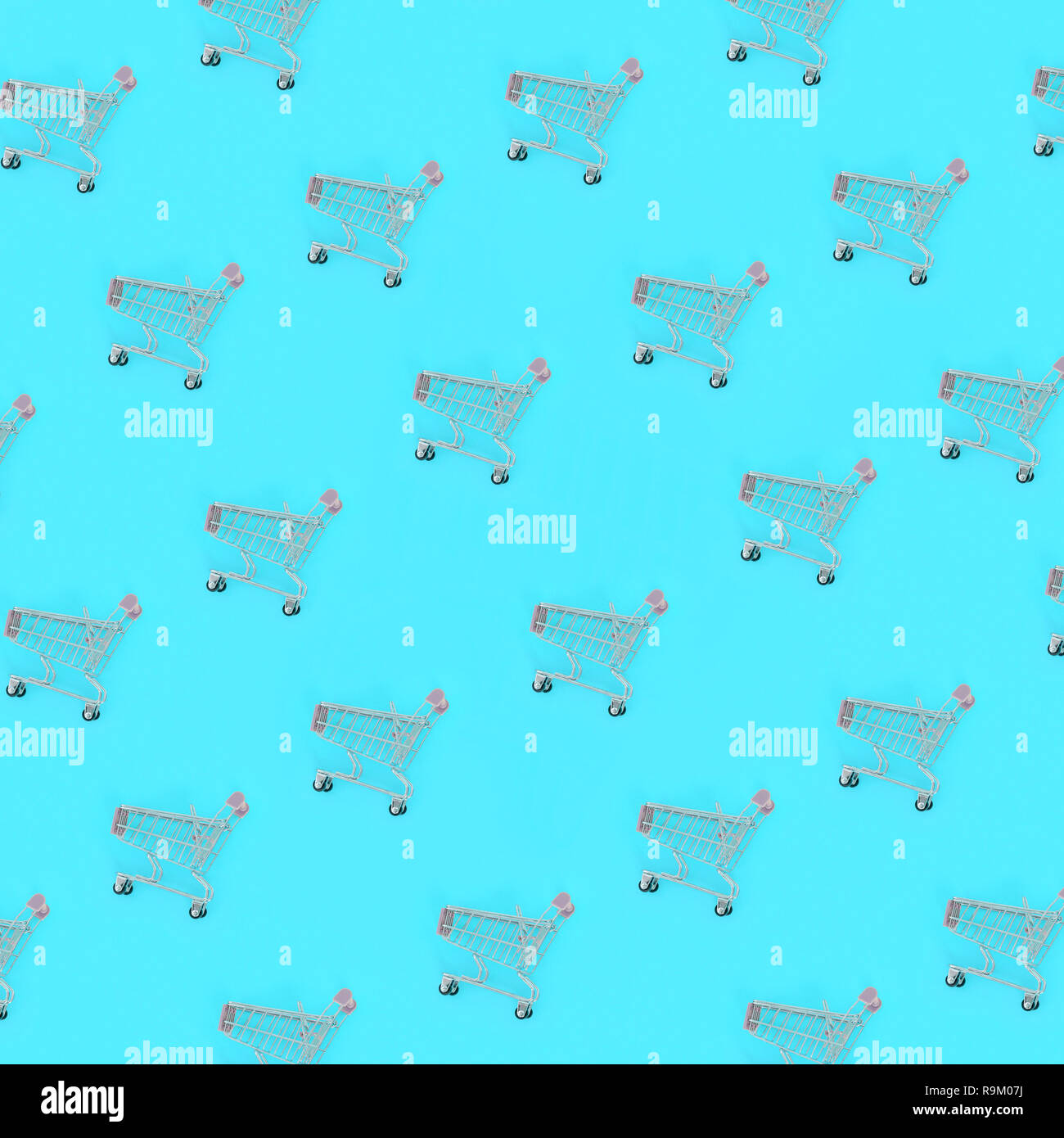 Shopping addiction, shopping lover or shopaholic concept. Many small ...