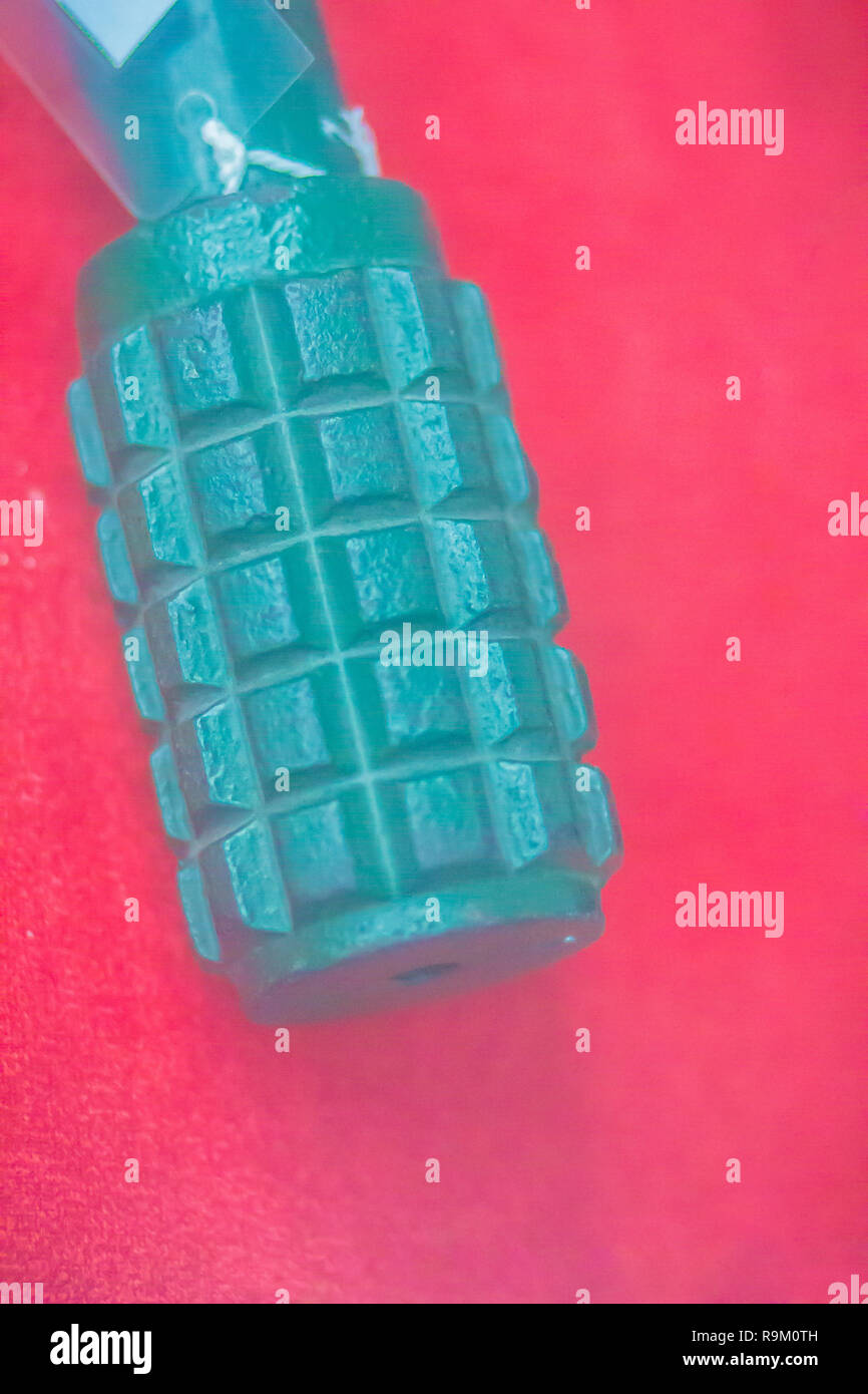 Old Soviet anti-infantry mine bomb POMZ-2, a Soviet-made stake mounted ...