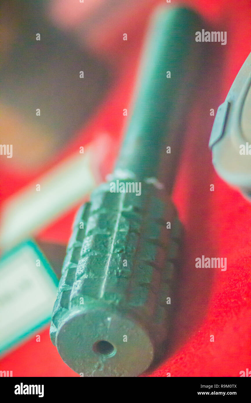 Old Soviet anti-infantry mine bomb POMZ-2, a Soviet-made stake mounted ...