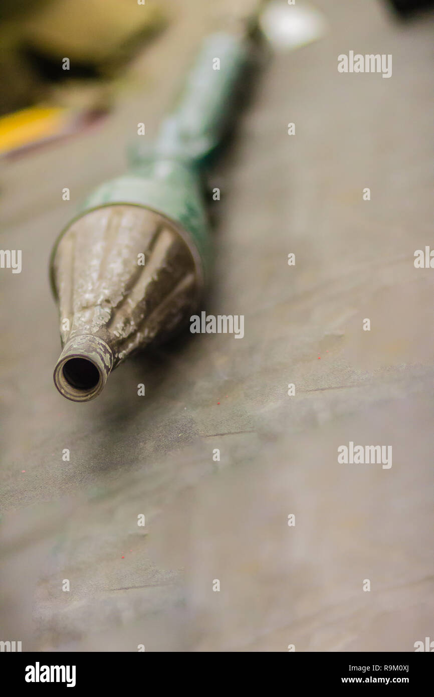 Old anti-tank rocket-propelled grenade (RPG), a shoulder-fired anti ...