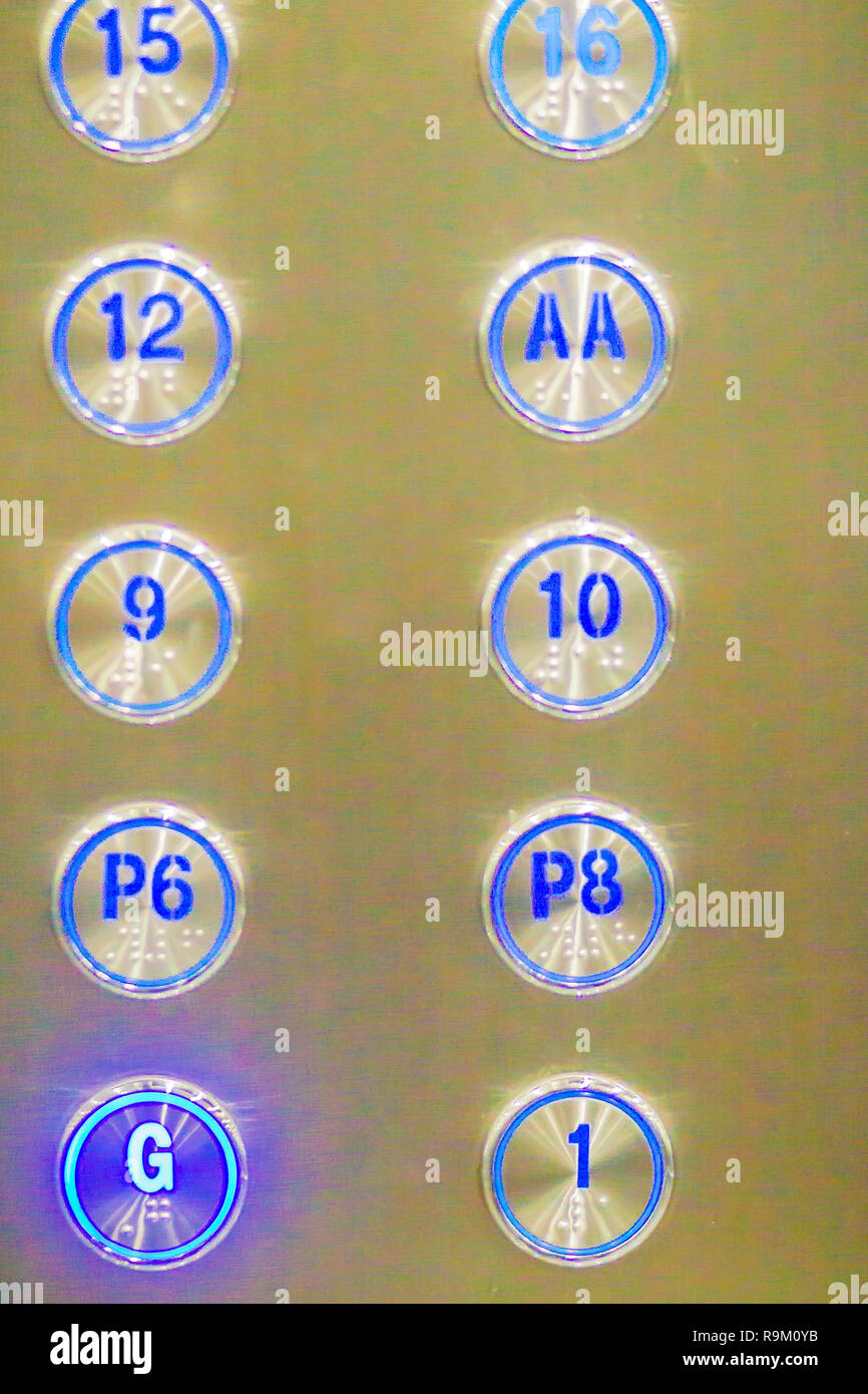 Elevator button ground floor hi-res stock photography and images - Alamy