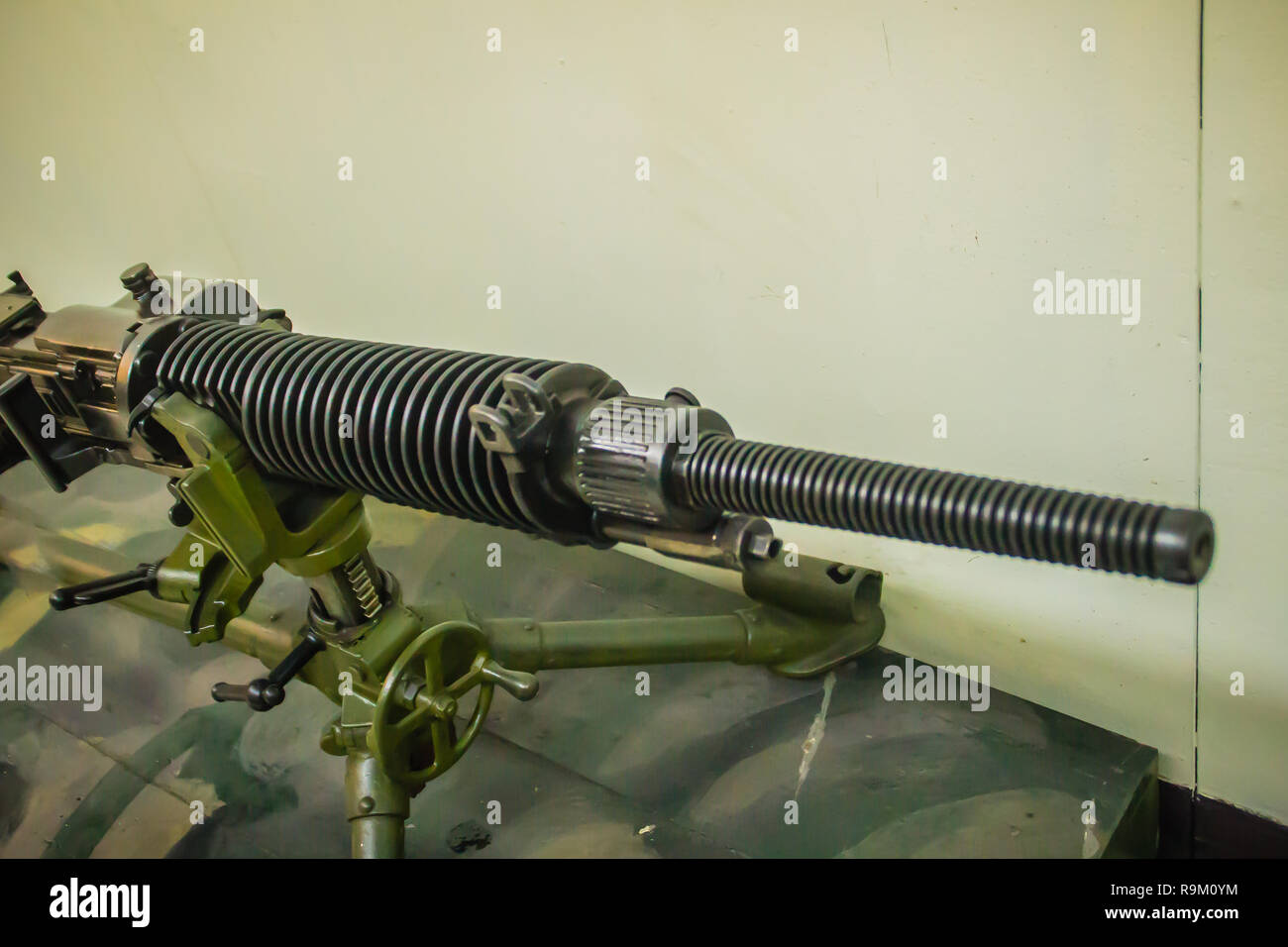 Old Japanese light machine gun 7.7 mm in the public museum. Light ...