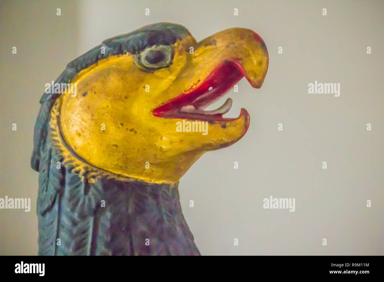 Head of Kalavinka sculpture in front of thai style battleship ...