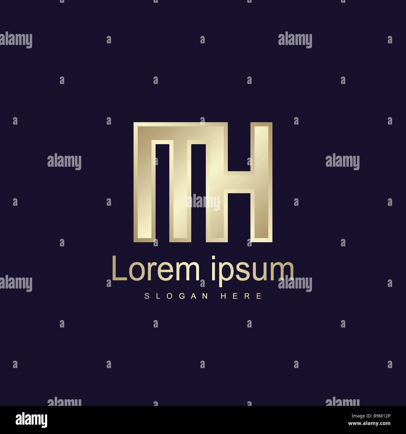 Initial Letter MH Logo Template Vector Design Stock Vector Image & Art ...