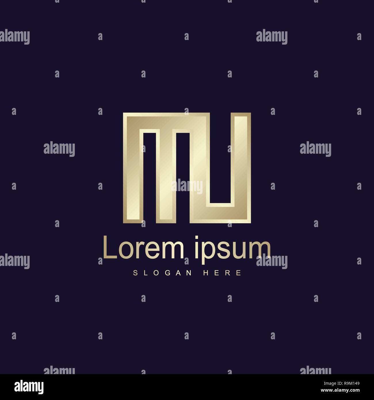 Initial Letter MU Logo Template Vector Design Stock Vector Image & Art ...