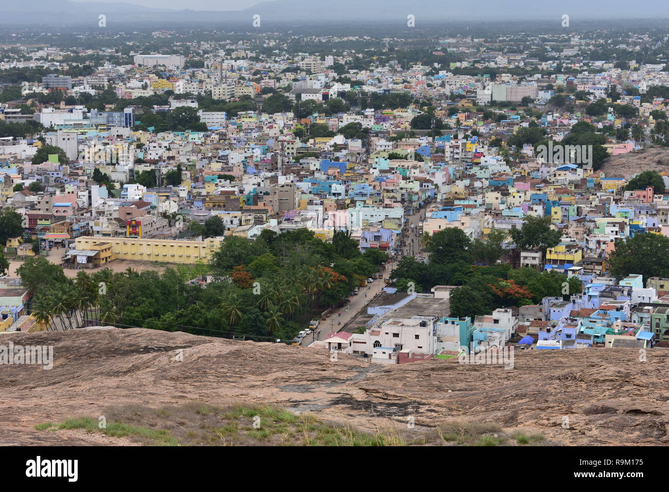 Dindigul, Tamilnadu, India - July 13, 2018: View of Dindigul from the ...