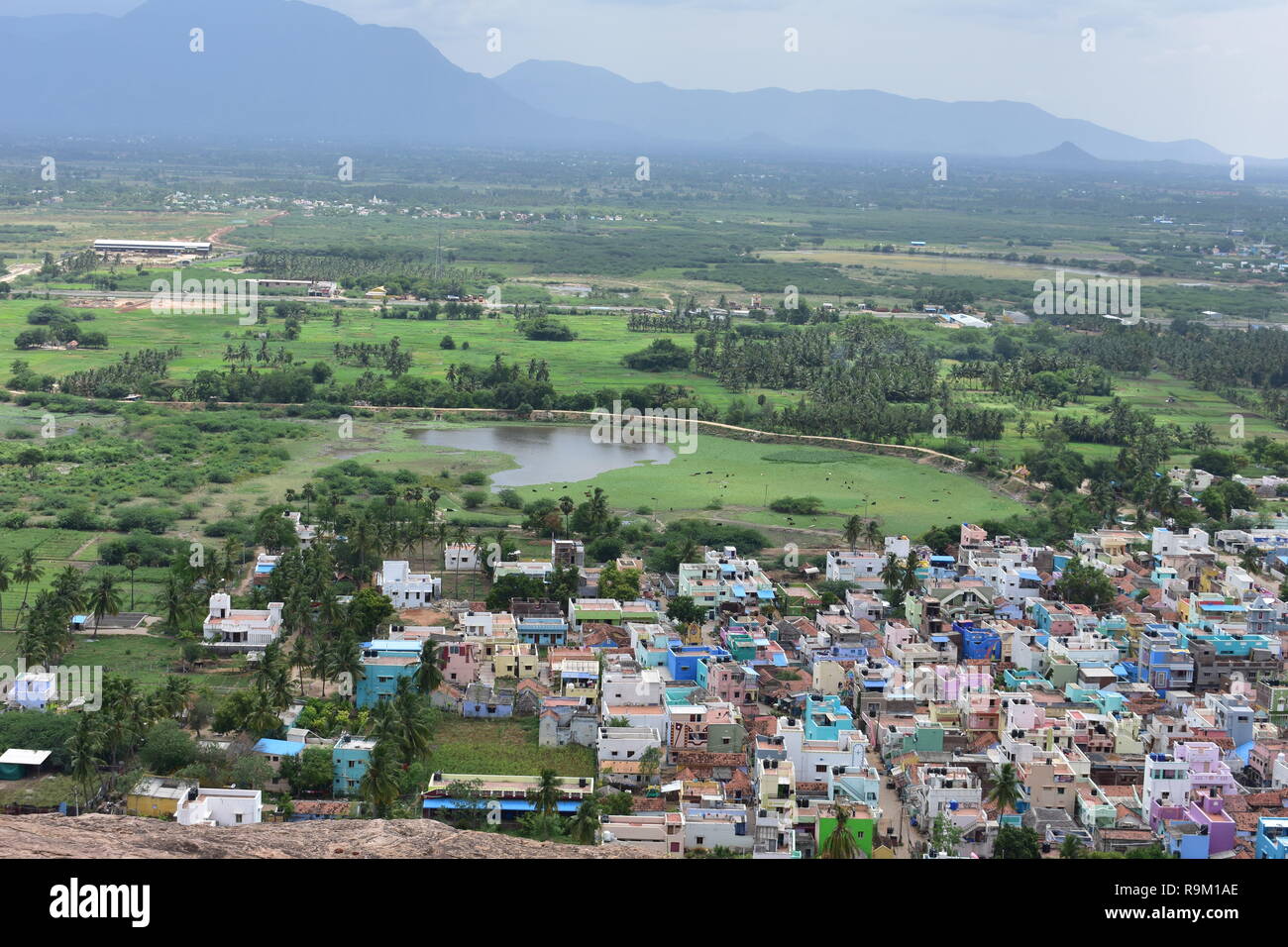 Dindigul, Tamilnadu, India - July 13, 2018: Dindigul city view from the ...