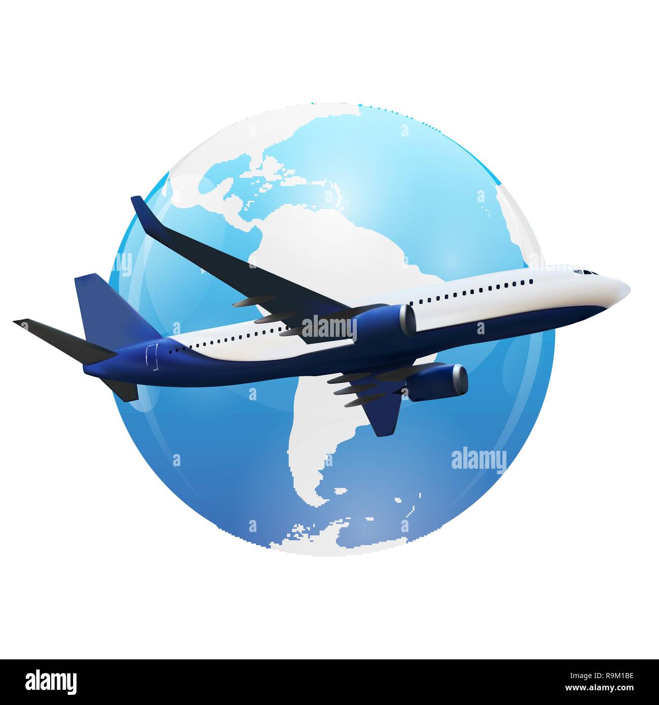 Airplane flight background above world map. Vector Illustration eps10 ...