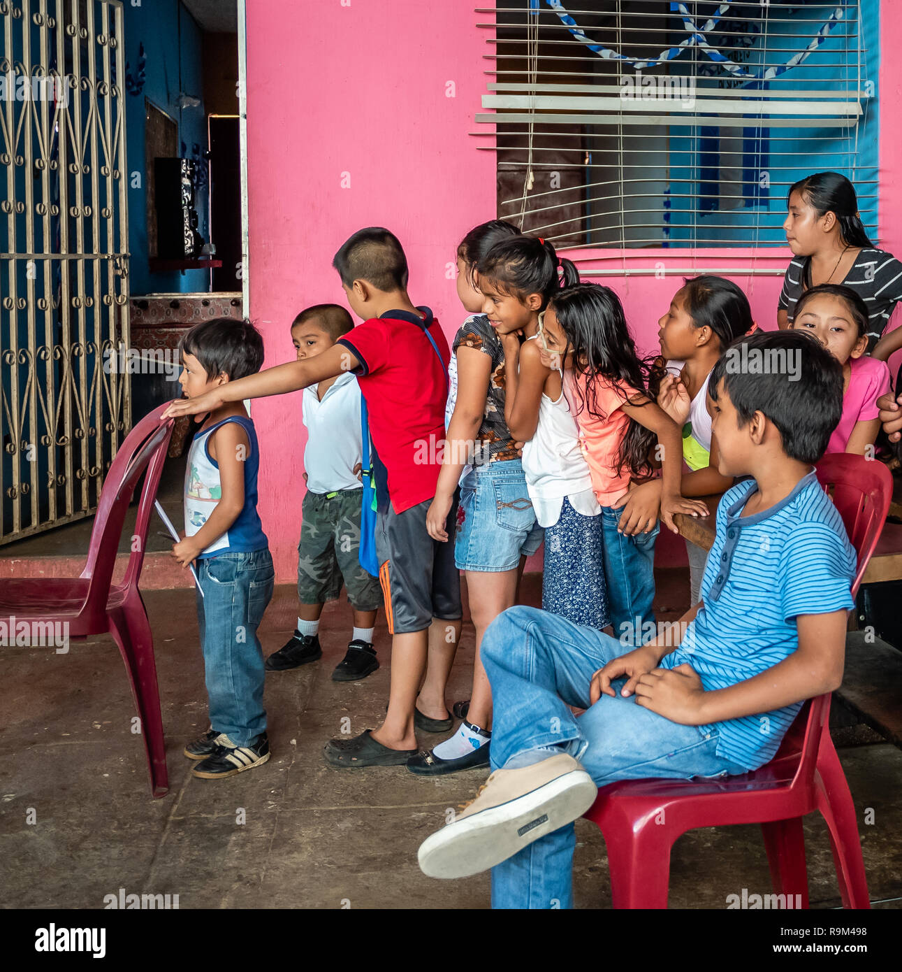 children playing games in Guatemala Stock Photo - Alamy