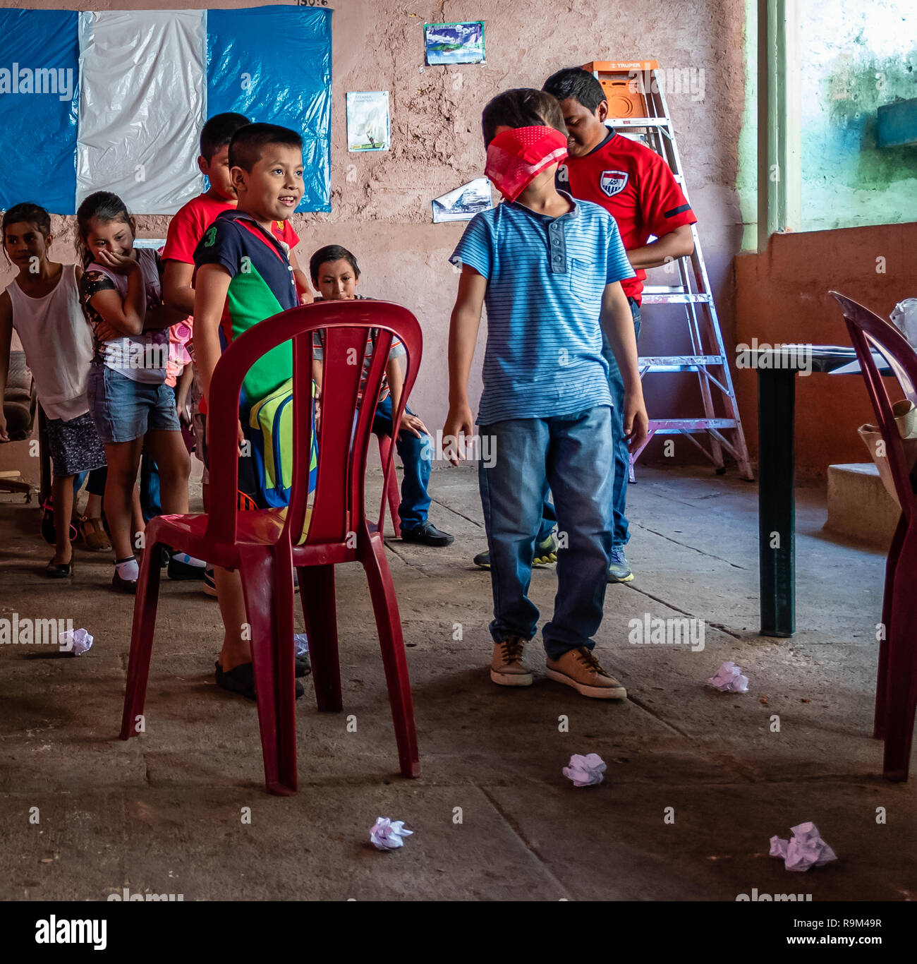 children playing games in Guatemala Stock Photo - Alamy