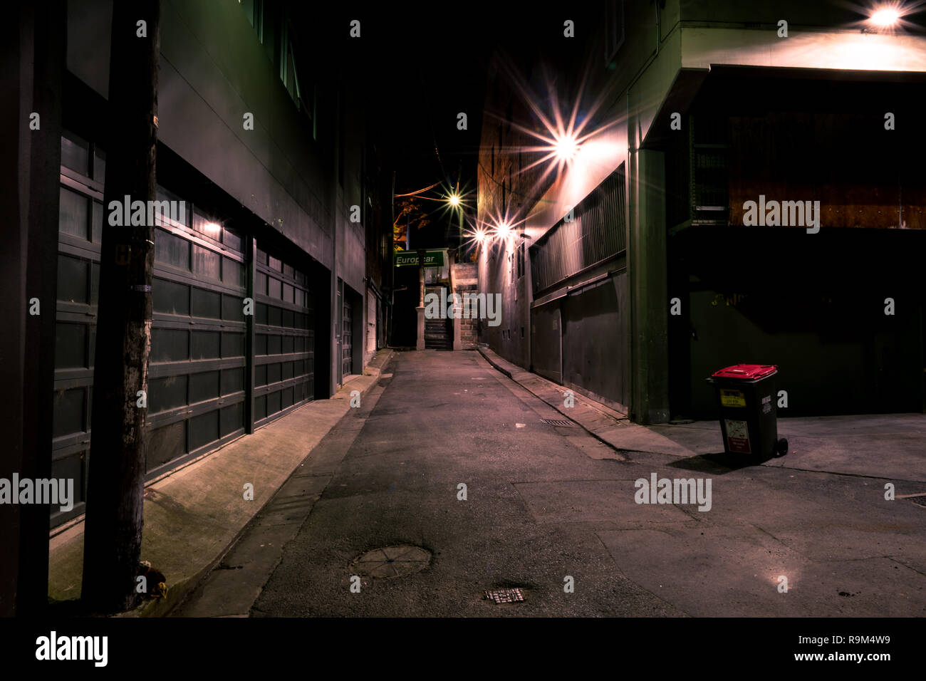 spooky alley at night Stock Photo - Alamy