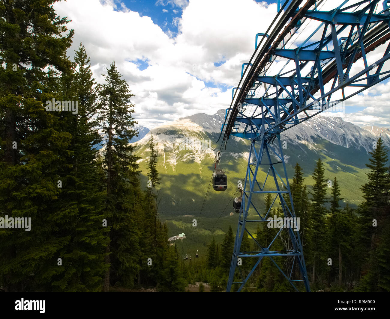 Funicular in the mountains of Canada. Transportation in the mountains ...