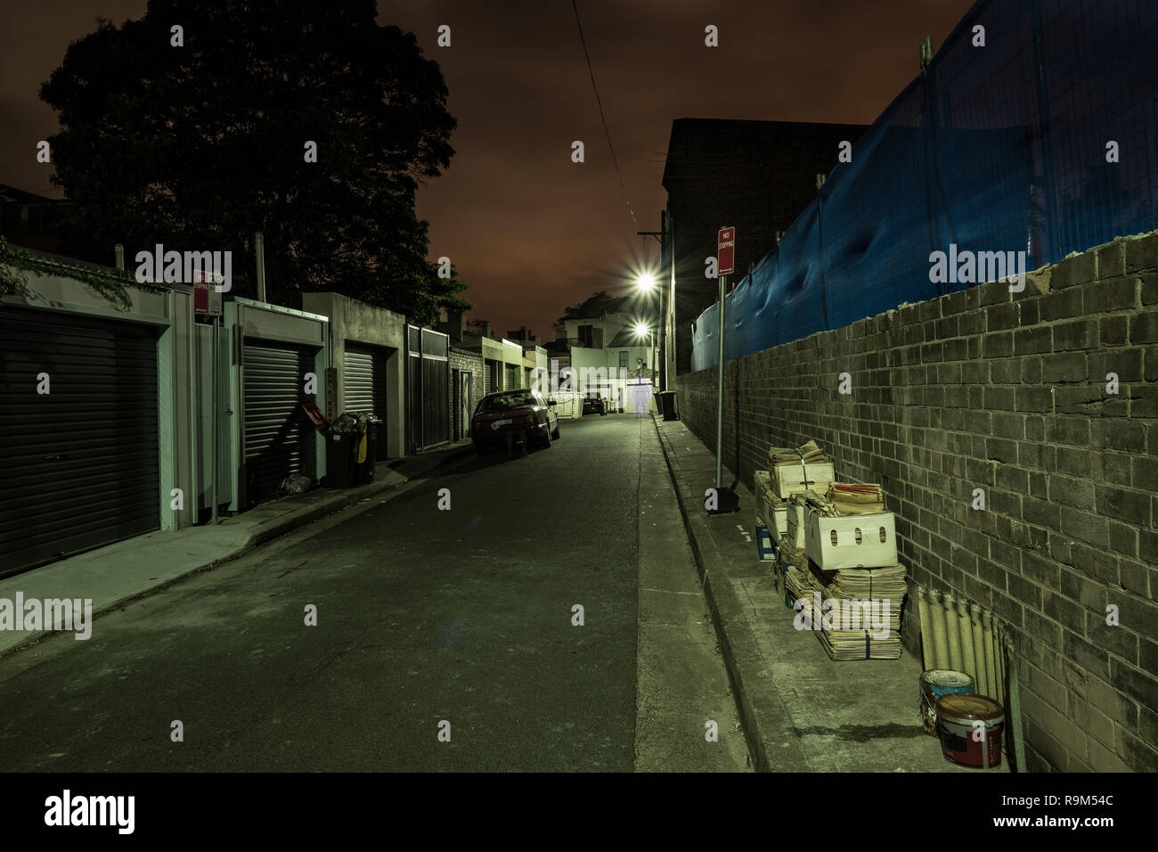 spooky alley at night Stock Photo - Alamy