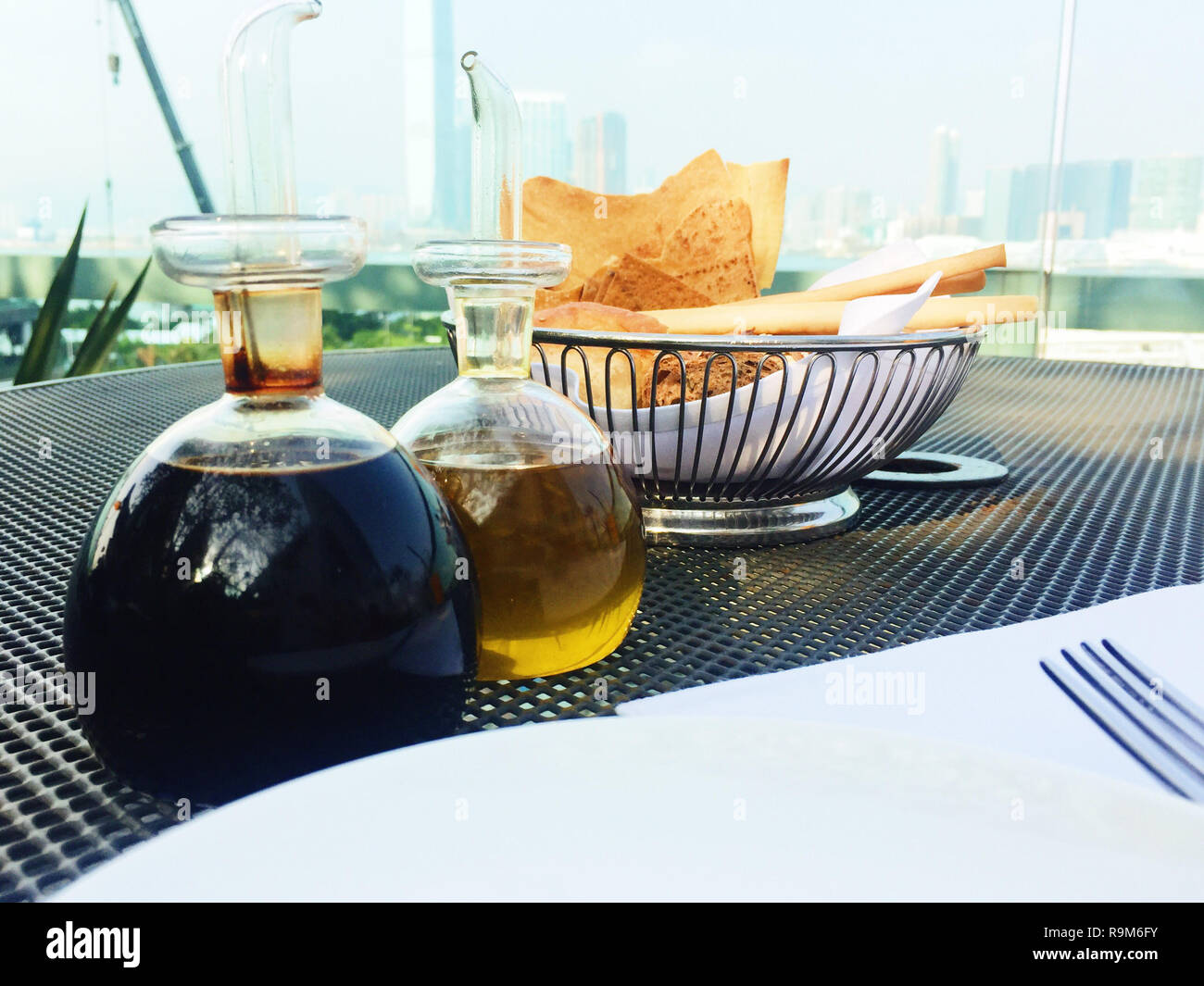 european and mediterranean cuisine styled concept - lunch in a ...