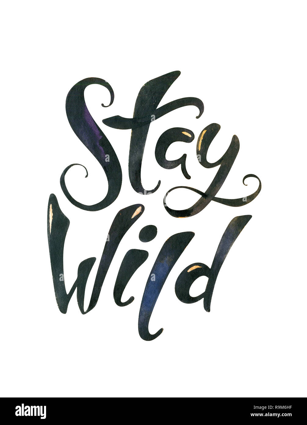 Stay wild hand written lettering for greeting card, tee print, banner ...