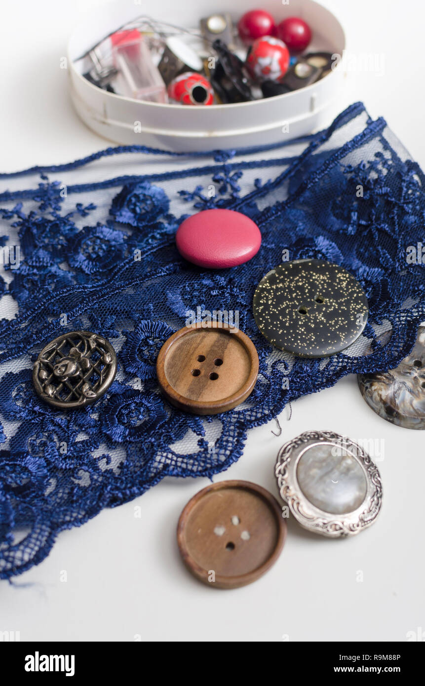 Dressmaking accessories on fabric hi-res stock photography and images ...