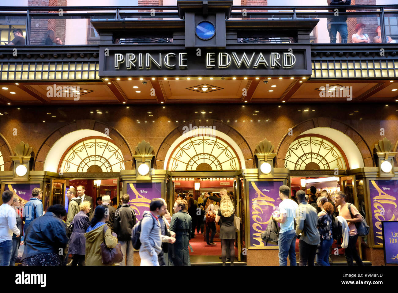 A close up view of prince Edward theatre at night Stock Photo - Alamy