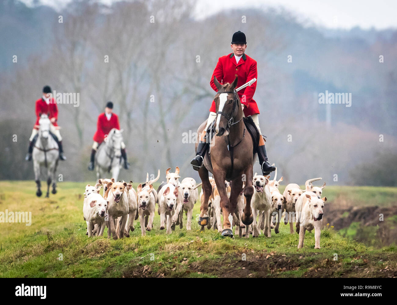 Members of the Grove and Rufford Hunt, formed in 1952, near Bawtry in ...