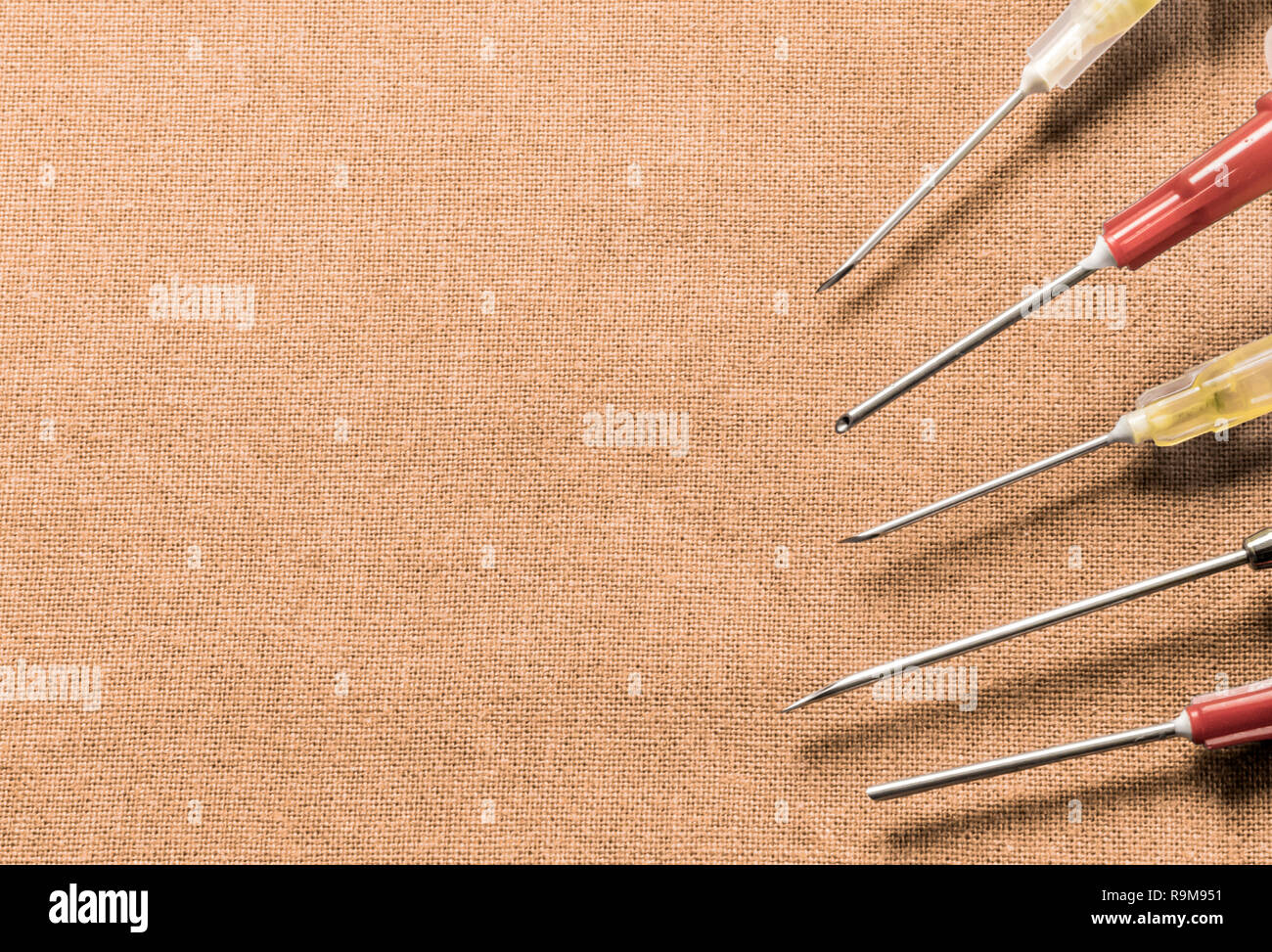 Set Of Metallic Needles Of Different Size On Operations Table Stock ...