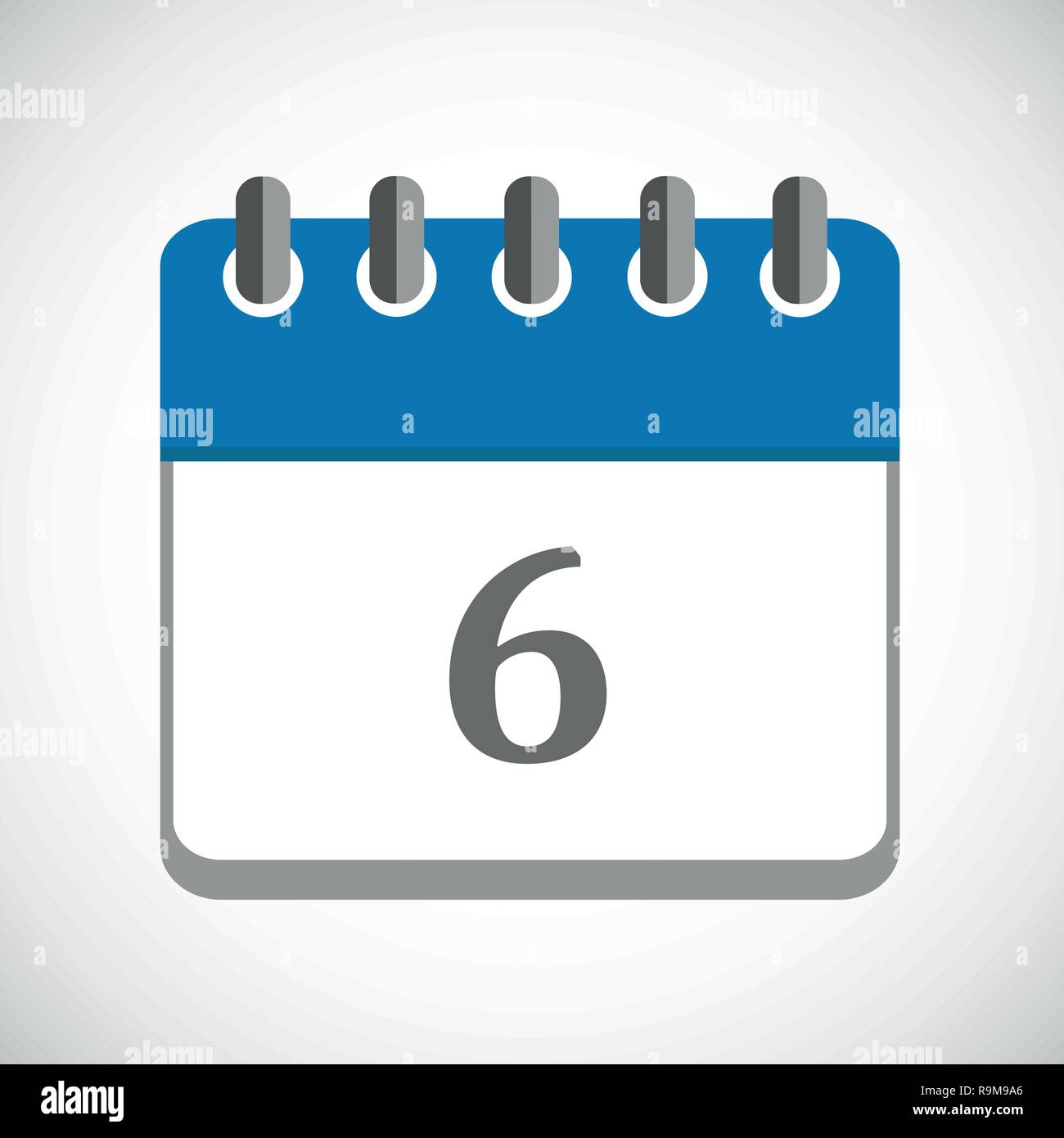 vector illustration of blue calendar 6 icon EPS10 Stock Vector Image ...