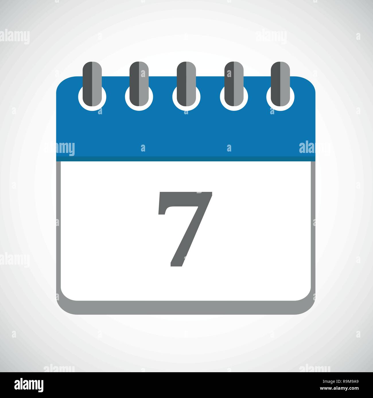 vector illustration of blue calendar 7 icon EPS10 Stock Vector Image ...
