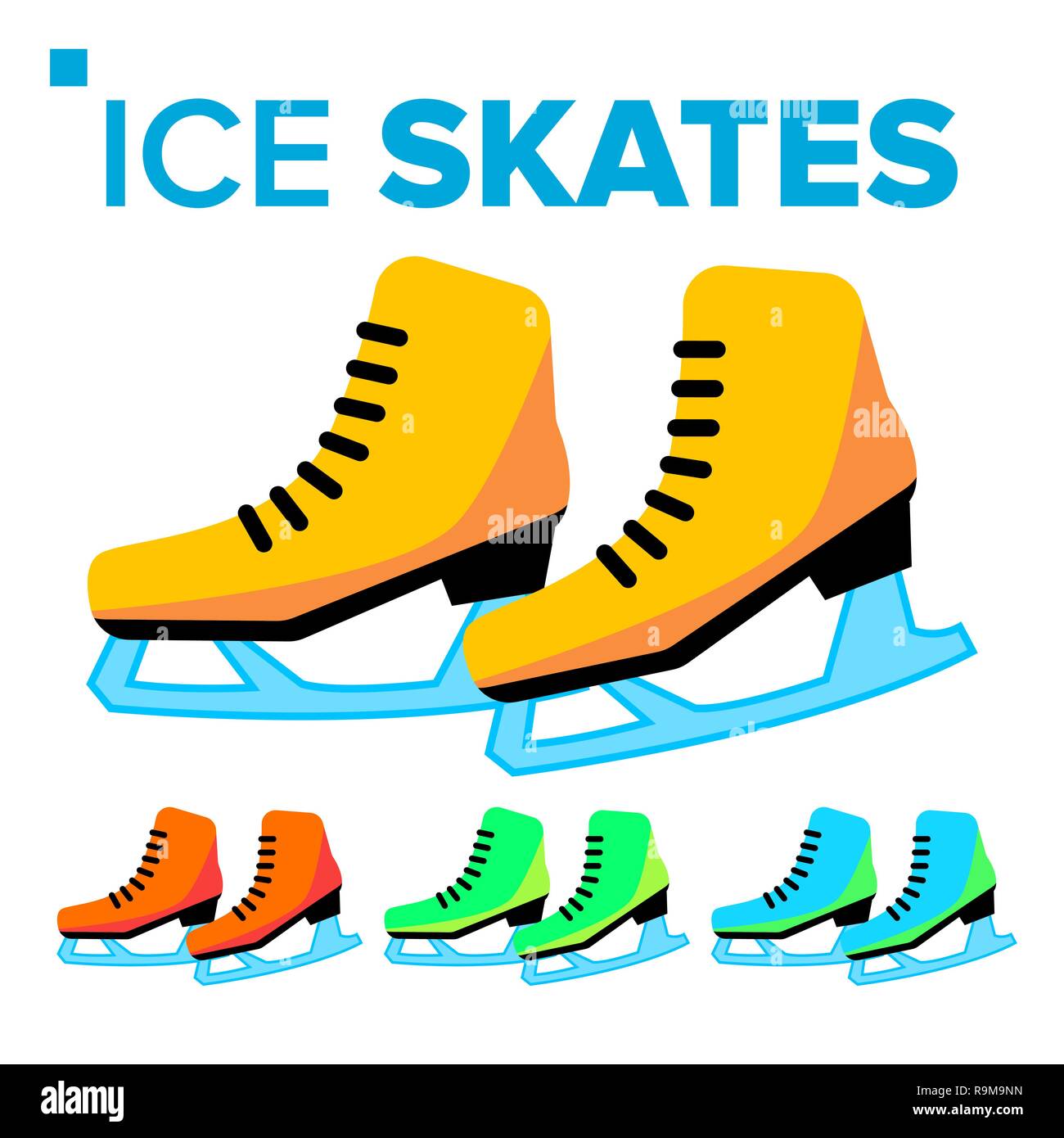 Ice Skates Icon Vector. Classic Female Winter Retro Figure Sport Shoes ...