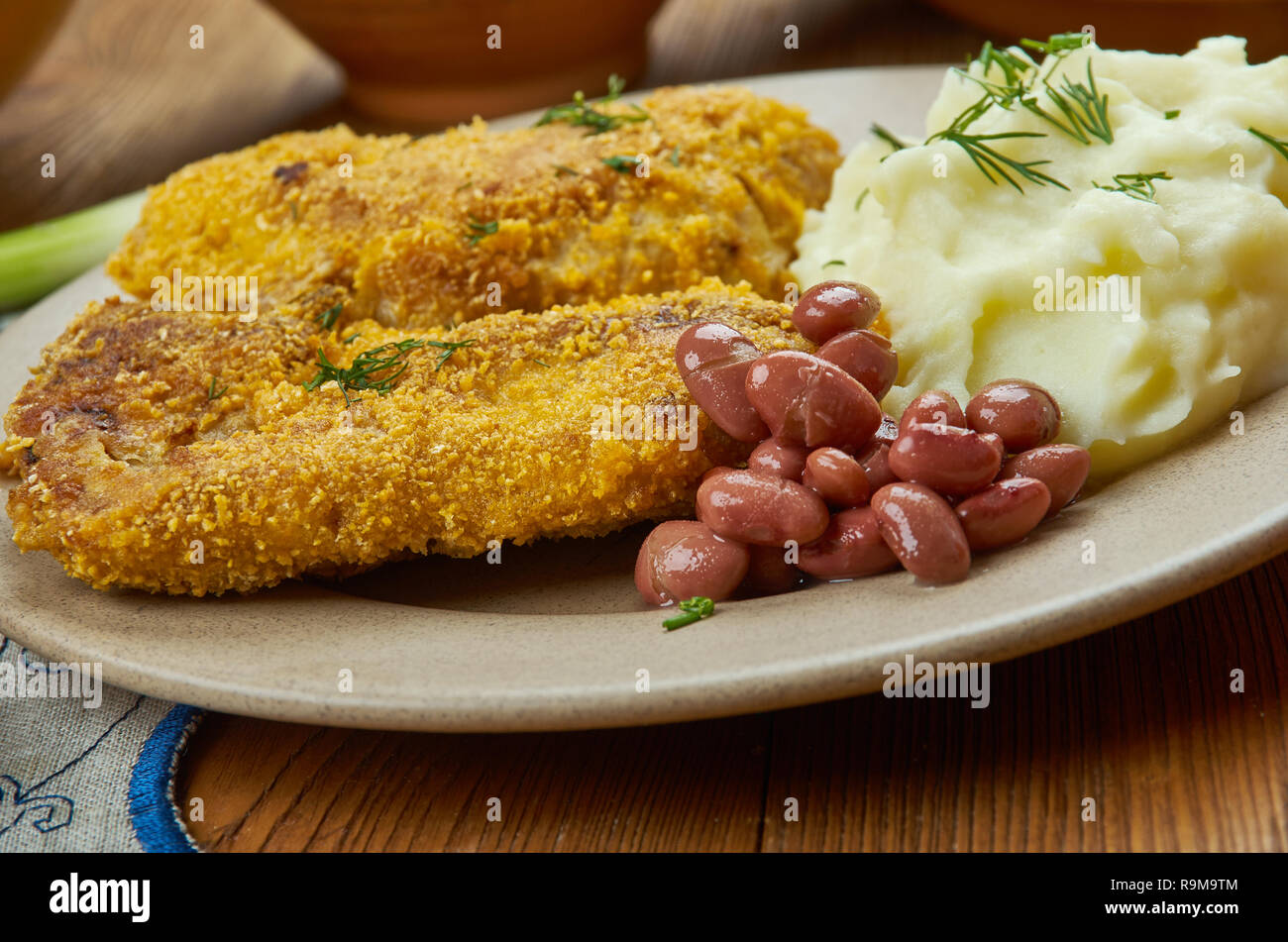 rizek, Breaded Pork Schnitzel, Czech cuisine, Traditional assorted ...