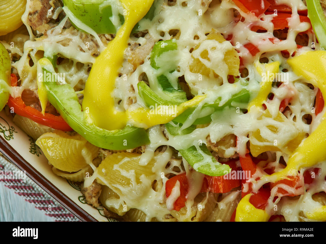 Stuffed Peppers Pasta Casserole, shredded Cheddar-Jack cheese mix Stock ...