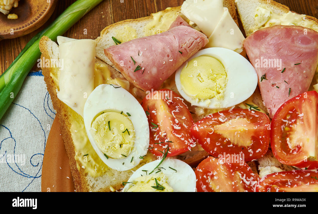 Oblozene chlebicky, open sandwich, Czech cuisine, Traditional assorted ...