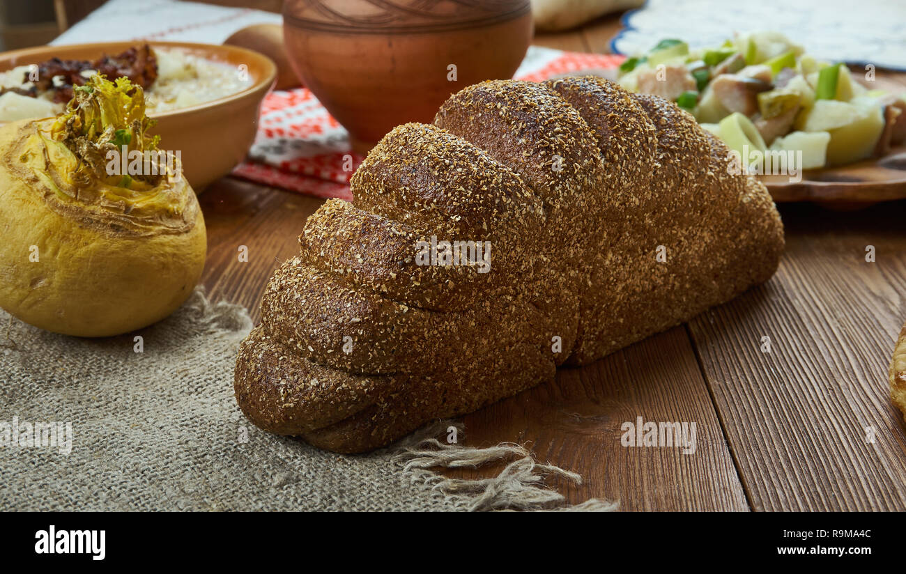 Rupjmaize, traditional dark bread , Latvian cuisine, Traditional ...