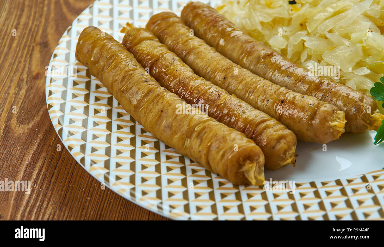 Bulviniai vedarai - Lithuanian sausage, various types of sausage or ...