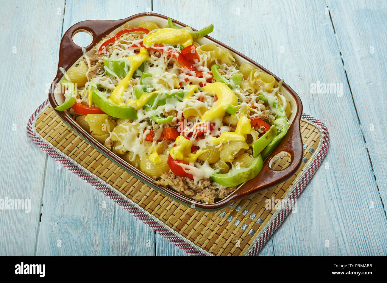 Stuffed Peppers Pasta Casserole, shredded Cheddar-Jack cheese mix Stock ...
