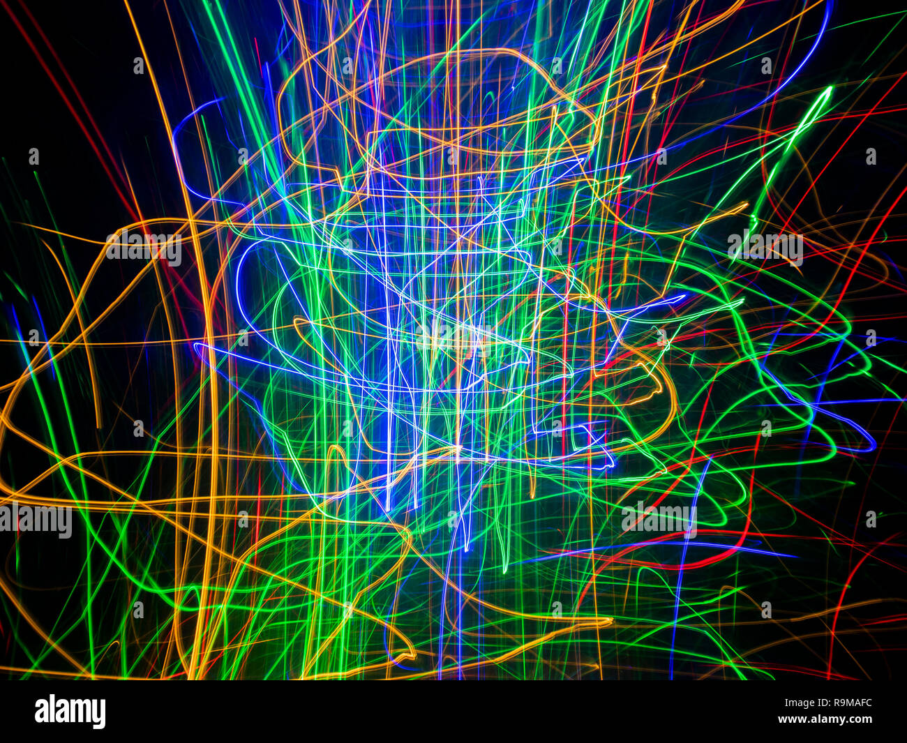 Colorful streaks of light in the night Stock Photo - Alamy