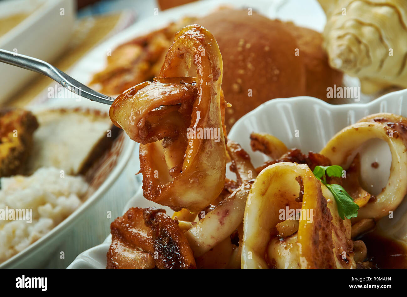 Inihaw Na Pusit With Rice