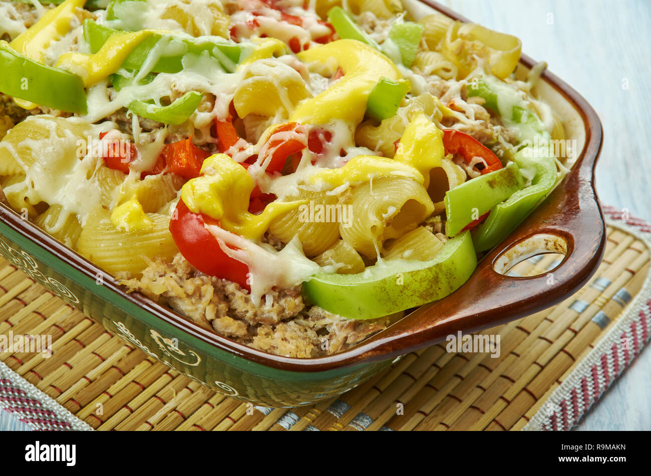 Stuffed Peppers Pasta Casserole, shredded Cheddar-Jack cheese mix Stock ...
